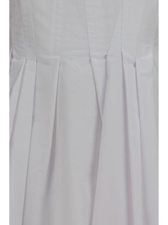 Max Mara Womens Sleeveless Short Dress Optical White Cotton