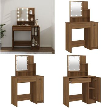vidaXL Schminktisch mit LED Braun Eichen-Optik 86,5x35x136 cm - Schminktisch - Schminktische - Home & Living