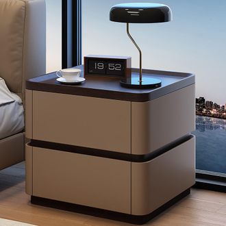 Generic Nachttisch, moderner Beistelltisch, Nachttisch for Schlafzimmer, Wohnzimmer; Sofatisch aus Leder mit versteckten Griffen, kompatibel mit verschiedenen