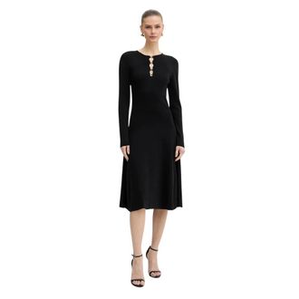 Karl Lagerfeld T&auml;glisches Midikleid - - Dresses - Damen - Schwarzk - M