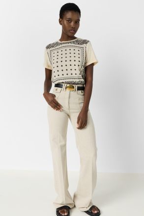 Gerard Darel T-shirt bi mati&egrave;re esprit foulard - MANOLIA - Naturel