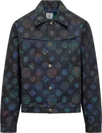 Casablanca Homme, Vestes, Bleu, Taille: XL Heatmap Denim Jacket