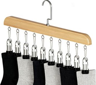 Generic Leggings-Organizer - Yoga-Hosen-Kleiderb&uuml;gel Aus Metall, Platzsparende, Rutschfeste Leggings-Organisation Mit 10 Clips, Schrank-Jeans-Organizer | Hake
