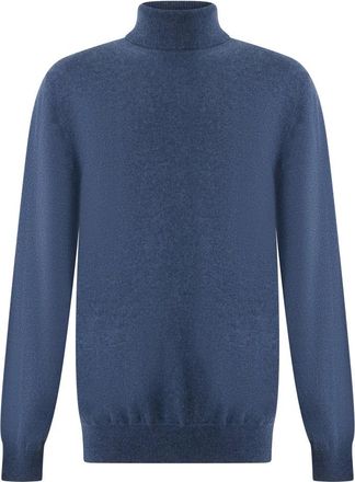 Fedeli Pull Col Roul&eacute; en Cachemire - Homme - Pulls - Bleu - Taille: 4XL