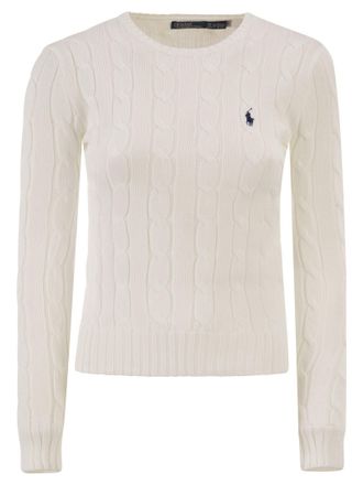 Polo Ralph Lauren Pull ras du cou en maille torsad&eacute;e de coton