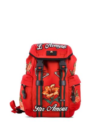 Gucci Techpack Embroidered Techno Canvas Small backpack - Rot