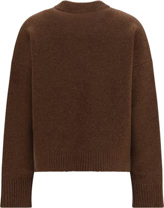 Ami Jacquard Logo Sweater - Brown