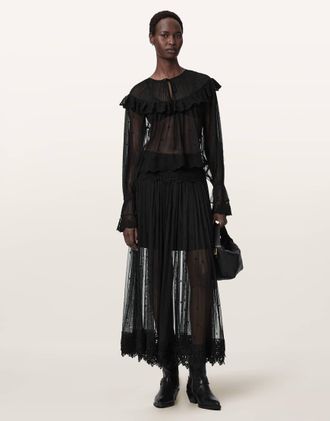 AllSaints Trixie - Jupe en dentelle - Noir de jais
