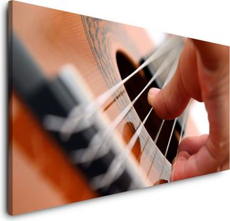 Paul Sinus Art Gitarrenspieler Nahaufnahme 120x 60cm Panorama Leinwand Bild XXL Format Wandbilder Wohnzimmer Wohnung Deko Kunstdrucke