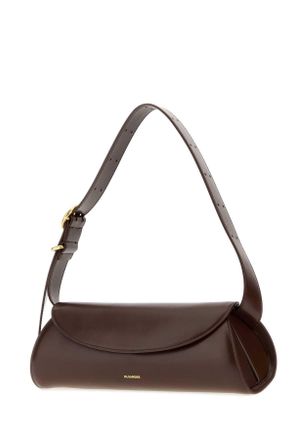Jil Sander Womens Chocolate Leather Small Cannolo Shoulder Bag 205 Borse A Mano