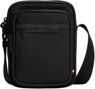 Tommy Hilfiger Sac à Bandoulière Sac Homme Repreve Mini Reporter avec Fermeture Éclair, Noir (Black), Taille Unique
