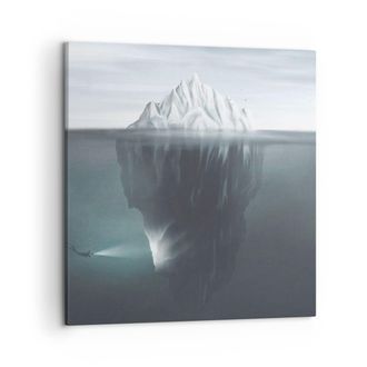 Arttor Wandbilder Dekoration Wohnzimmer Eisberg Gletscher Taucher Bilder auf Leinwand 50x50cm Leinwandbild Schlafzimmer K&uuml;che Deko Wand Kunstdruck Art Klein 