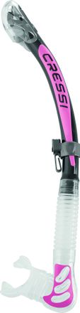 Cressi Alpha Ultra Dry, Tauchen und Schnorcheln Silikon Dry Schnorchel - 100% Made in Italy, Unisex, transparent/pink