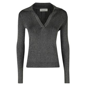 Roberto Collina Polo ML Lurex - - Knitwear - Damen - Grau - S