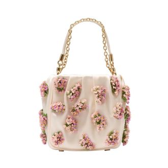 Self Portrait Florale Perlen-Tasche - - Bags - Damen - Beige - ONE SIZE