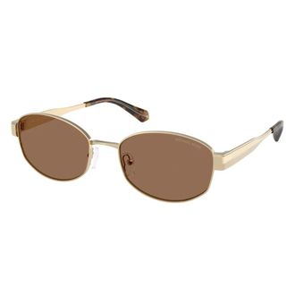 Michael Kors Sonnenbrille mit goldfarbenem Gestell und braunen Gl&auml;sern - - Accessories - Damen - Gelb - 56 MM