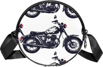 Generic Sac &agrave; bandouli&egrave;re rond rond pour femme, sac &agrave; bandouli&egrave;re avec fermeture &eacute;clair, bretelles r&eacute;glables, style d&eacute;contract&eacute;, pour femme et fille