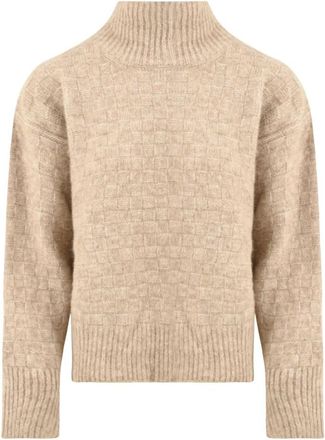 SOLOTRE Rollkragenpullover mit Rei&szlig;verschluss an Schulter und &Auml;rmel - - Knitwear - Damen - Beige - M