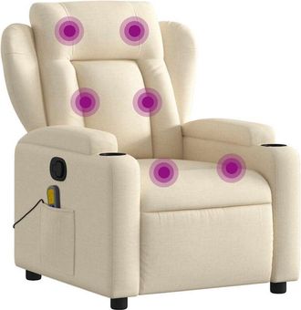 vidaXL Massage-Relaxsessel, cremefarbener Stoff vidaXL