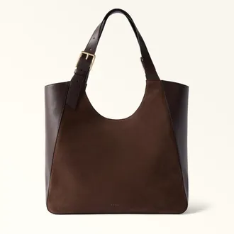 Furla Dora Tote-bag M Toni Cioccolato Braun Wildleder + Sidney-kalbsleder Damen
