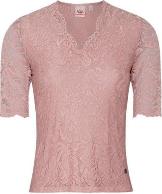 Spieth & Wensky Trachtenshirt Blusenshirt - ARKTIS - altrosa, dunkelgr&uuml;n
