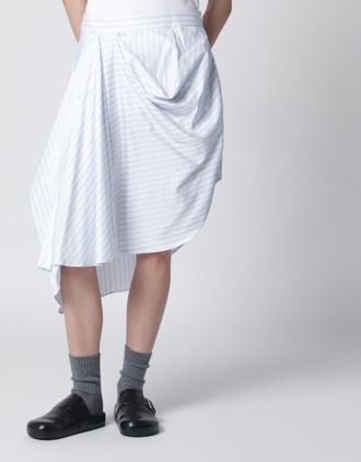 J.W.Anderson Wei&szlig;er drapierter asymmetrischer Rock mit Streifen