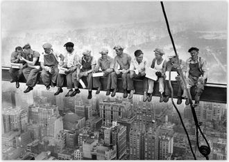 Generic Foto-Poster Wandkunst Dekor 59,40 x 42,00 cm Mittagessen auf einem Wolkenkratzer Nr. H1607M_PL1A2