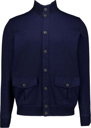 Gran Sasso Homme, Pulls, Bleu, Taille: XL Pocket Knitted Bomber Jacket