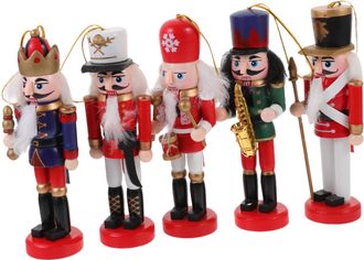 Cabilock 5stücke Holz Nussknacker Figur Weihnachten Dekoration Für Feiertage Party Zubehör Bastelarbeiten Für Haus Hotel Restaurant Tischdeko