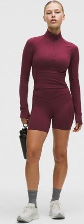 lululemon Short Fast and Free taille haute 5 poches pour Femmes - 15 cm - Burgundy - Taille 4