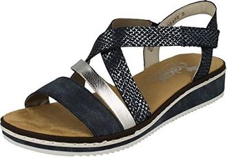 Rieker V3663-14 Sandales pour femme Bleu/argenté 41, bleu, 42 EU, bleu, 41 EU