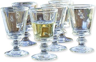 Loberon Weingl&auml;ser 6er Set Puttigny, mit Bienenmotiv, La Roch&egrave;re, robust und sp&uuml;lmaschinentauglich, K&uuml;chenutensilien, Tischaccessoire, Glas, klar