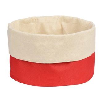 Premier Housewares Brotkorb aus Polyester und Baumwolle, cremefarben/Rot, 22x22x22