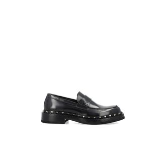 Valentino Garavani Homme, Chaussures, Noir, Taille: 43 1/2 EU Mocassins Slip-On en Cuir de Veau