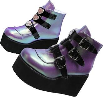 Holibanna Femme &agrave; Talon &Eacute;pais Bottines Courtes PU R&eacute;tro pour Toutes Saisons Chaussures Rondes &Eacute;l&eacute;gantes Noires Confortables et Stables Adapt&eacute;es Pantalon Jupe Ro