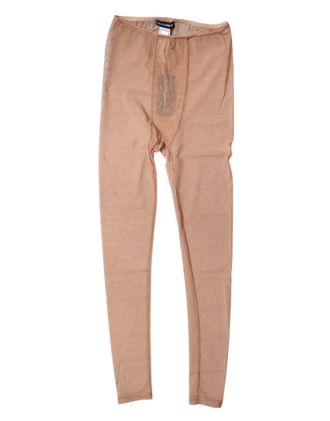 Dolce & Gabbana Womens Nude Beige Logo Lace Lingerie Pants Underwear Nylon Spandex
