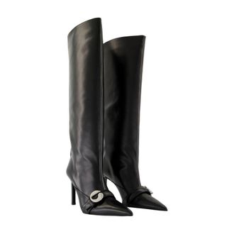 Coperni Womens Pointed-Toe Leather Boot Black Calfskin Heels