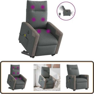 vidaXL Vidaxl - Fauteuil inclinable de massage électrique Gris foncé Tissu