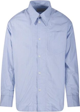 Ami Homme, Chemises, Bleu, Taille: L Chemise ample &agrave; manches longues avec col pointu et ADC en relief