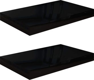 Generic Schwebendes Wandregal, 4 Stück, MDF, Hochglanz-Weiß, Schwebendes Regal, 23/40/50/60/80/90/120 cm, Wandregal für Wohnzimmer/Arbeitszimmer/Bad/Küche (40