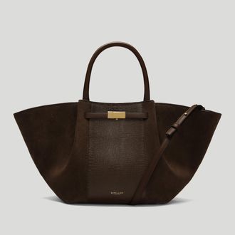 DeMellier Emelie Lindmark x The Midi New York Daim Mocha & Effet L&eacute;zard Mocha DeMellier