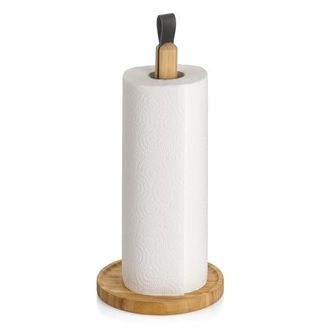 KELA Porte-Rouleau de Cuisine Vertical, &eacute;galement pour Rouleaux &eacute;pais, Porte-Rouleau de Papier Hauteur 33 cm, CLEA Bambou