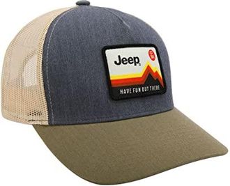 Jeep Casquette Snapback « Have Fun Out There » - Gris/Vert armée/crème, Gris/Vert/crème, Taille Unique