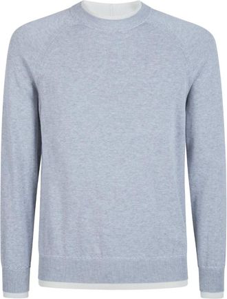 Eleventy Homme, Pulls, Gris, Taille: XL Pull en coton &agrave; col rond