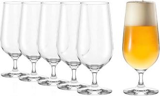 Stölzle Grand Cuvée Biergläser 6er Set 390 ml - Elegantes Bierglas ideal für Pils & andere Biere - Stilvolle Biergläser aus hochwertigem Kristallglas - Spülma