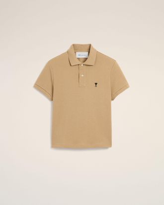 Ami Ami Paris - Polo beige en coton Ami de Coeur Noir - Taille : XL - pour Femme