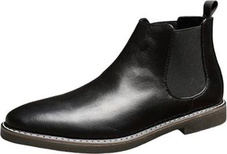 Generic Bottines Chelsea en cuir pour homme - Style britannique classique - Pour le travail et le bureau - Chaussures de soir&eacute;e formelles &agrave; enfiler - Semelles