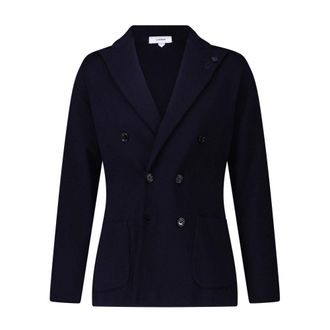 Lardini Homme, Vestes, Bleu, Taille: S Blazer en Tricot &agrave; Double Boutonnage