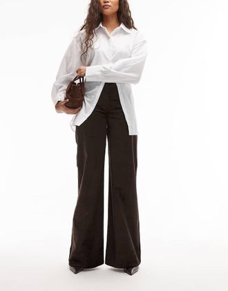 & Other Stories Pantalon &eacute;vas&eacute; en velours de coton majoritaire - Marron fonc&eacute;-Brown