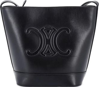 Celine Cuir Triomphe Leather Small bucket bag - Schwarz